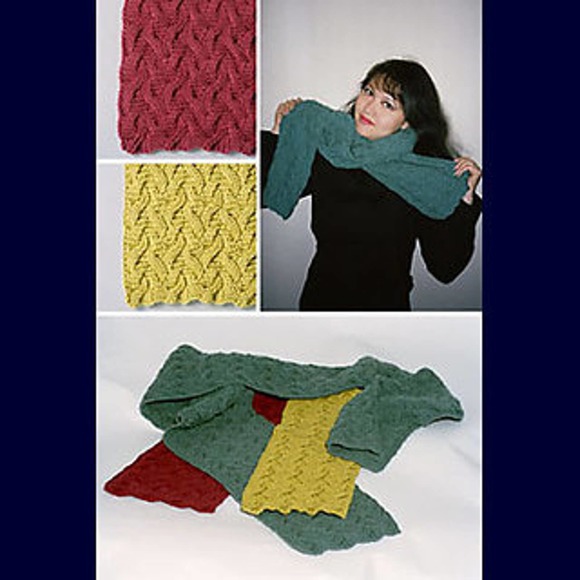 Fiber Trends | Art | New Fiber Trends 3l Dancing Flames Lily M Chin Cabled Scarf Knitting ...